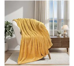 SUPERIOR Solid Fleece Medium Weight Fluffy Soft Blanket Throw