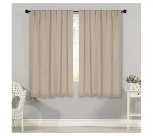 SUPERIOR Solid Room Darkening Curtains & Back T Abs Set, 42x63 - One-color