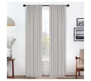 SUPERIOR Solid Room Darkening Back Tabs Curtain S Set, 26x84 - One-color
