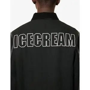 ICECREAM Spread-collar Brand-print Denim Jacket