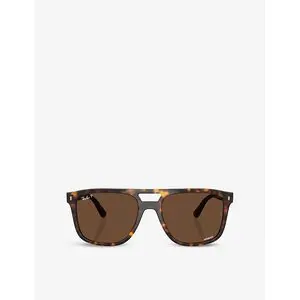 Ray-ban Chromance Polarised Square-frame Sunglasses - Brown