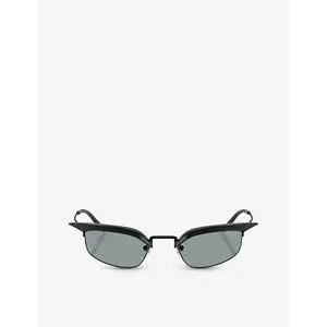 Prada Rectangle-frame Metal Sunglasses - Black