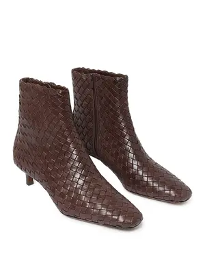 LOEFFLER RANDALL Woven Leather Ankle Boots
