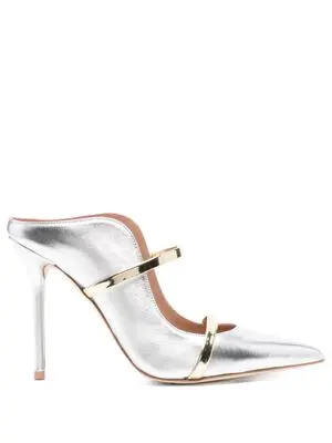 MALONE SOULIERS 100mm Maureen Mules - Silver