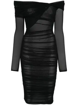MUGLER Off-shoulder Mini Dress