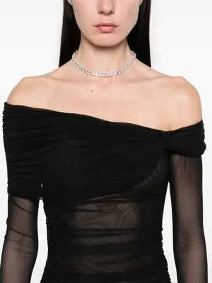 MUGLER Off-shoulder Mini Dress