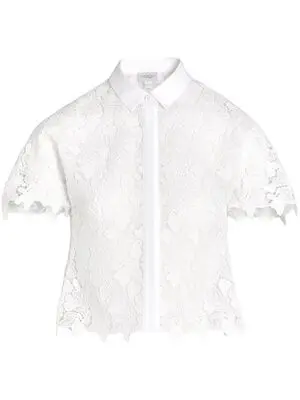 Giambattista Valli Cropped Macramé Blouse