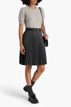 FRAME Pointelle-knit Cashmere Sweater - Light Gray