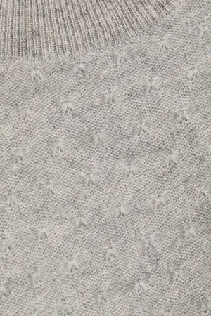 FRAME Pointelle-knit Cashmere Sweater - Light Gray