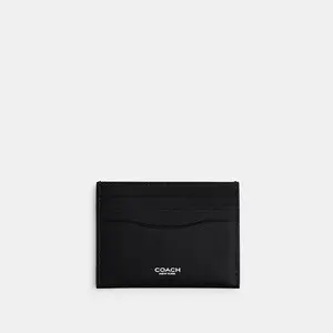 COACH Textured Leather Card Case - Black