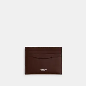 COACH Textured Leather Card Case - Maple