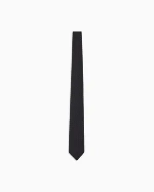 Giorgio Armani Pure Silk Micro Polka-dot Jacquard Tie - Black
