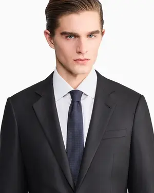 Giorgio Armani Pure Silk Micro Polka-dot Jacquard Tie - Blue