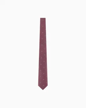 Giorgio Armani GIORGIO ARMANI Pure Silk Neck Tie With Jacquard Stripes Burgundy