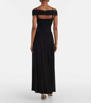 Simkhai Amarantha Off-shoulder Draped Maxi Dress
