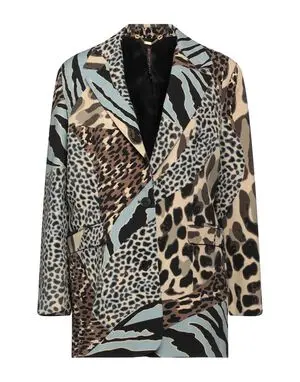 MANILA GRACE Single-breasted Blazer With Animal Print