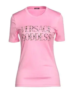 Versace T-shirt With Appliqués, Brand Logo, And Studs