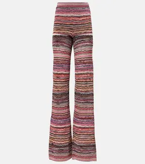 Missoni Zigzag Striped Lame Flared Pants - Multicoloured