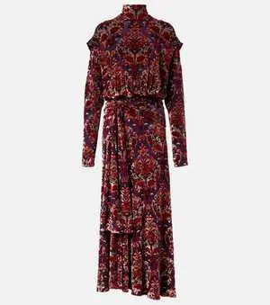Rabanne Draped Jacquard Maxi Dress