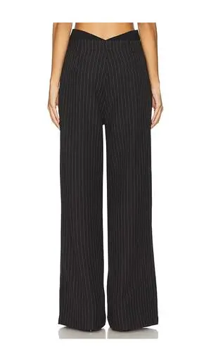 SNDYS. Pinstriped Wide Leg Trousers