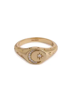 ASTRID & MIYU 18kt -plated Signet Ring - Gold