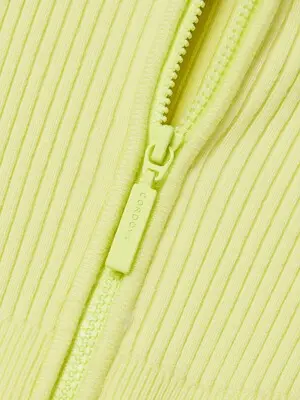 Cordova Butte Ribbed Merino Wool-blend Turtleneck Bodysuit - Yellow