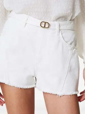 TWINSET Denim Shorts - White