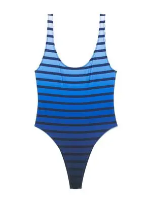 Jean Paul Gaultier Striped Swimsuit - Blue