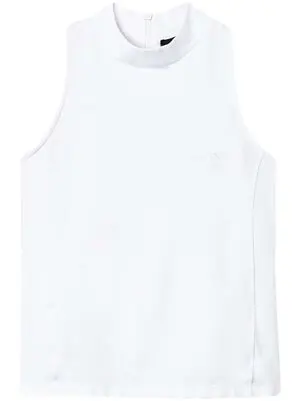 TWINSET Sleeveless Mock Neck Tank Top - White