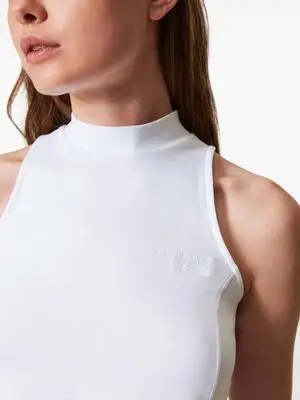 TWINSET Sleeveless Mock Neck Tank Top - White