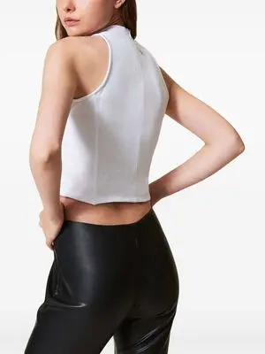 TWINSET Sleeveless Mock Neck Tank Top - White