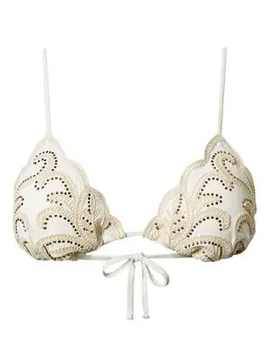 TWINSET Knitted Bikini Top - White