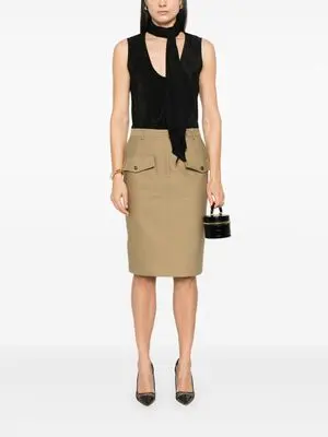 TOM FORD Patch-pocket Midi Skirt - Green