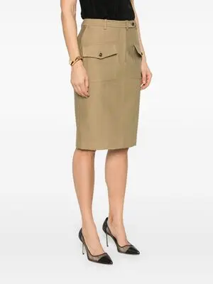 TOM FORD Patch-pocket Midi Skirt - Green