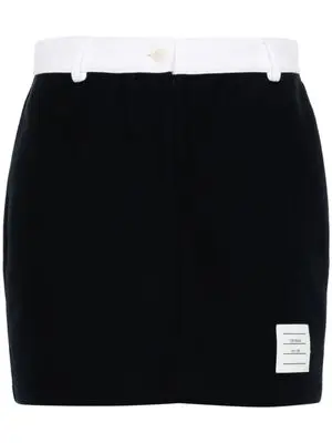 Thom Browne Logo-patch Mini Skirt - Blue
