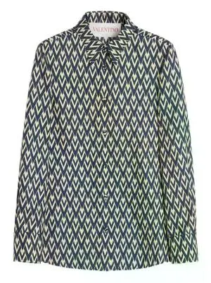 Valentino Garavani Toute La V Twill Shirt - Blue