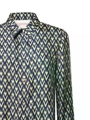 Valentino Garavani Toute La V Twill Shirt - Blue