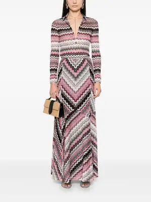 Missoni Zigzag-pattern Lamé Maxi Skirt - Black