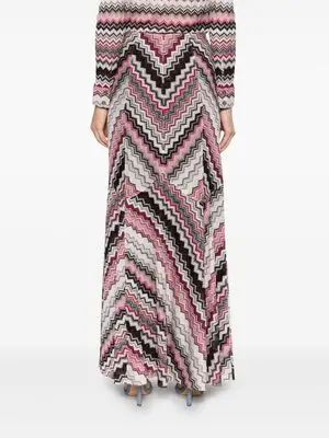 Missoni Zigzag-pattern Lamé Maxi Skirt - Black