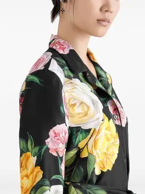 Dolce & Gabbana Floral-print Shirt - Black
