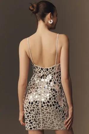 LIV FOSTER Kaia Mirror-beaded Mini Dress