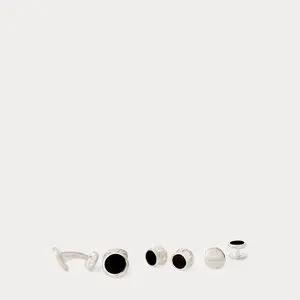 Ralph Lauren Onyx Cuff Link & Stud Set - Silver