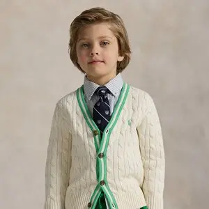 Ralph Lauren Cotton Cable-knit Cardigan - Cricket Cream
