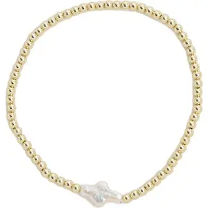 Argento Vivo Baroque Pearl Beaded Bracelet - Gold