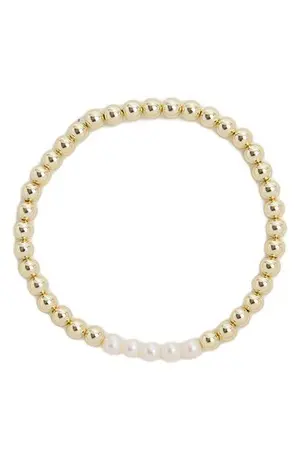 Argento Vivo Cultured Pearl And Ball Bead Bracelet - Gold