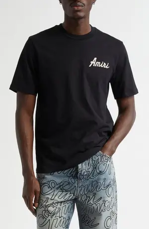 Amiri City Cotton Logo Graphic T-shirt - Black