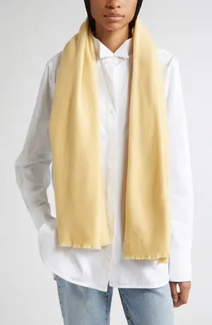 TOTÊME Classic Wide Virgin Wool Scarf - Soft Yellow