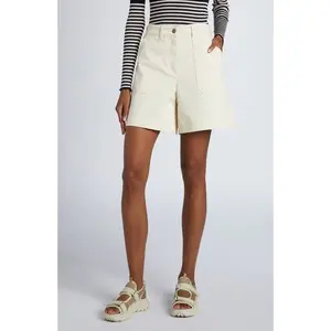 Moncler Stretch Cotton Gabardine Shorts - White