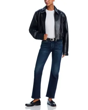RE/DONE Slim Straight Crop Jeans