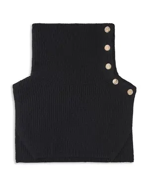 Maje Wool & Cashmere Collar Wrap - Black